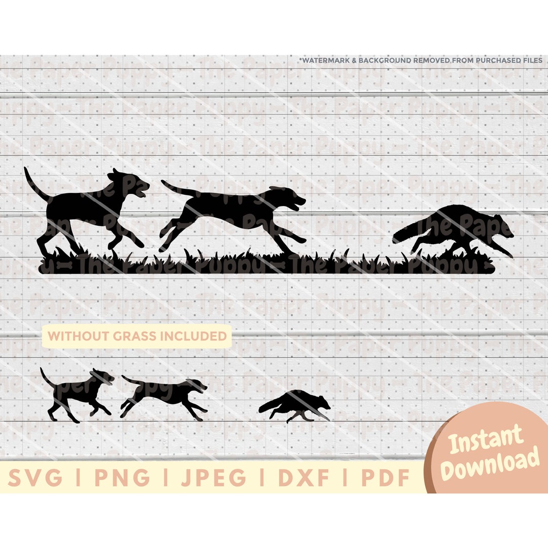 Hounds Chasing Coon SVG File - PNG, PDF, Dxf, Cut File for Cutters and ...