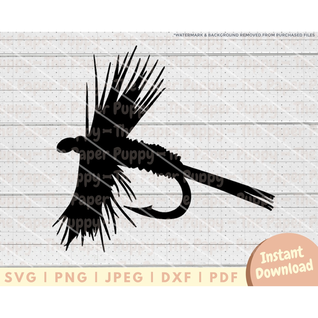 Fly Fishing SVG File - PNG, PDF, Dxf, Cut File for Cutters and More ...