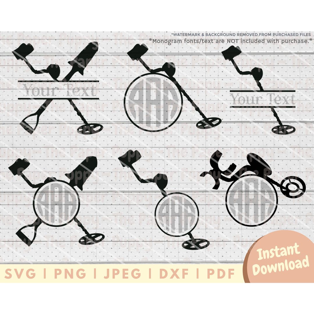 Metal Detecting SVG File PNG, PDF, Dxf, Cut File for Cutters & More ...