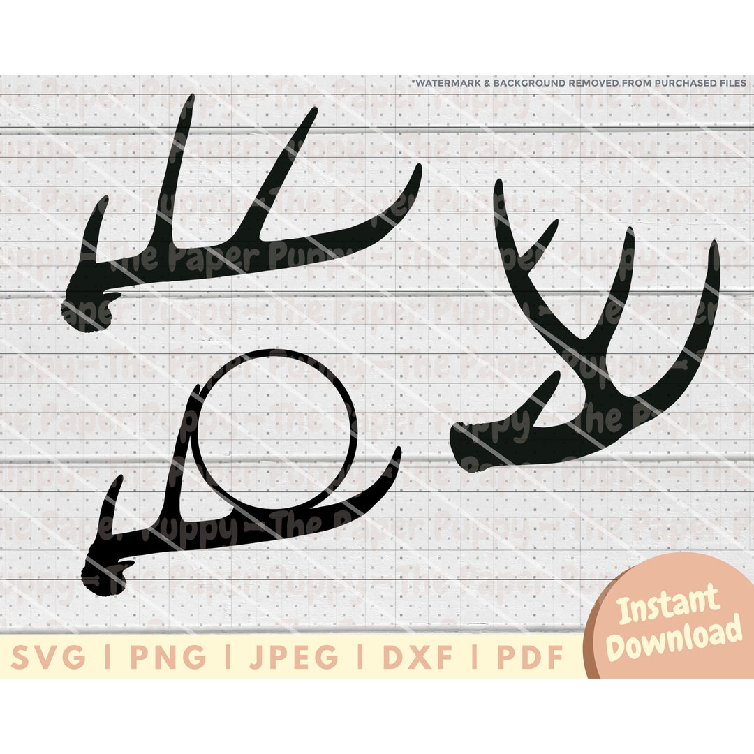 Deer Antler SVG File - PNG, PDF, Dxf, Cut File for Cutters and More ...