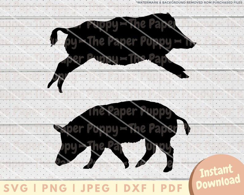 Wild Boar SVG File - PNG, PDF, Dxf Cut File for Cutters and More - Hog ...
