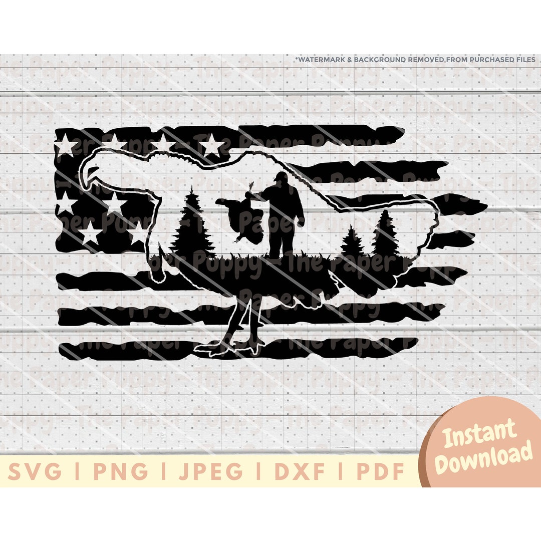 Turkey Hunting SVG File - PNG, PDF, Dxf, Cut File for Cutters & More ...