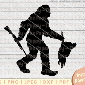 Turkey Hunting Sasquatch SVG - PNG, PDF, Dxf, Cut File for Cutters and ...