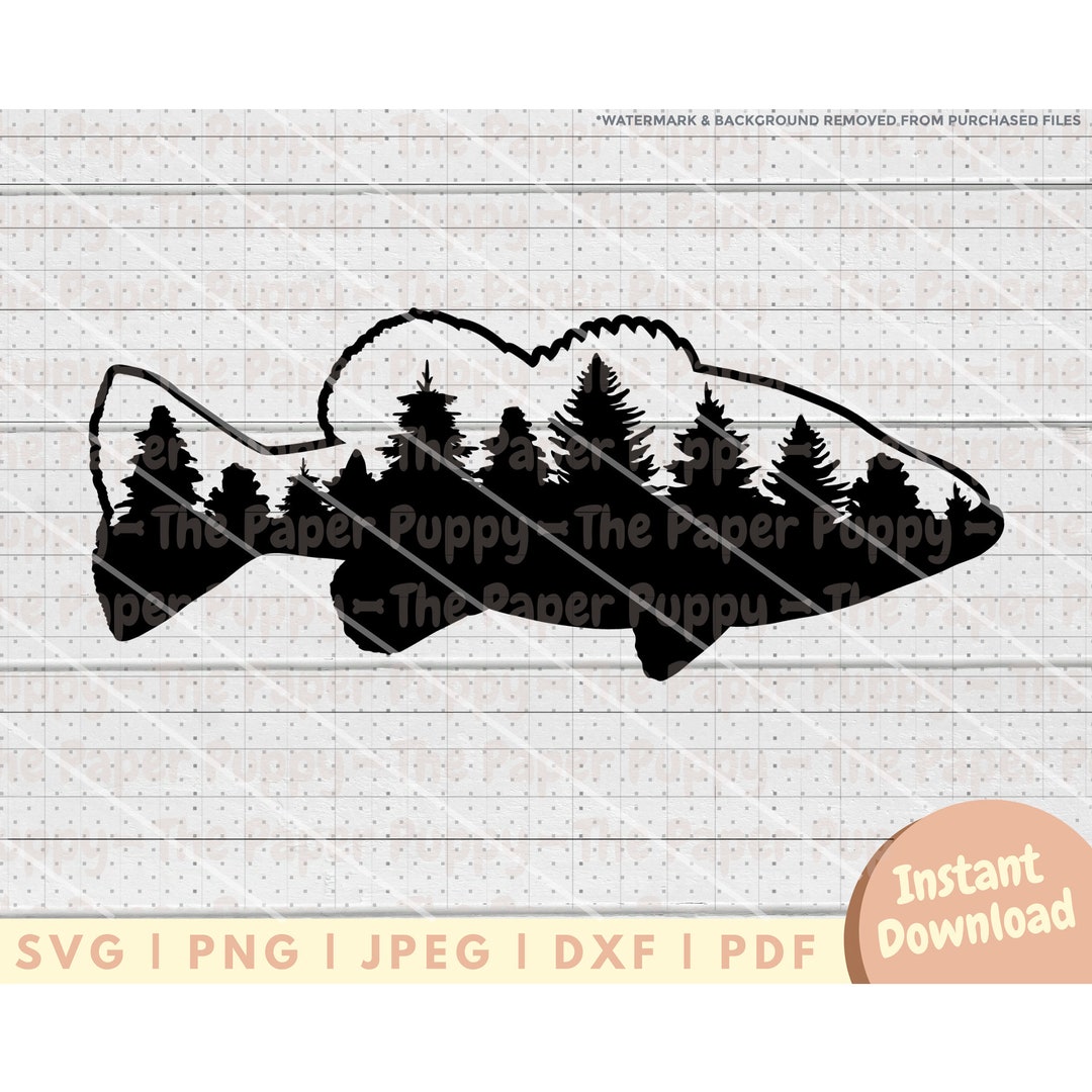 Largemouth Bass SVG File - PNG, PDF, Dxf, Cut File for Cutters & More ...