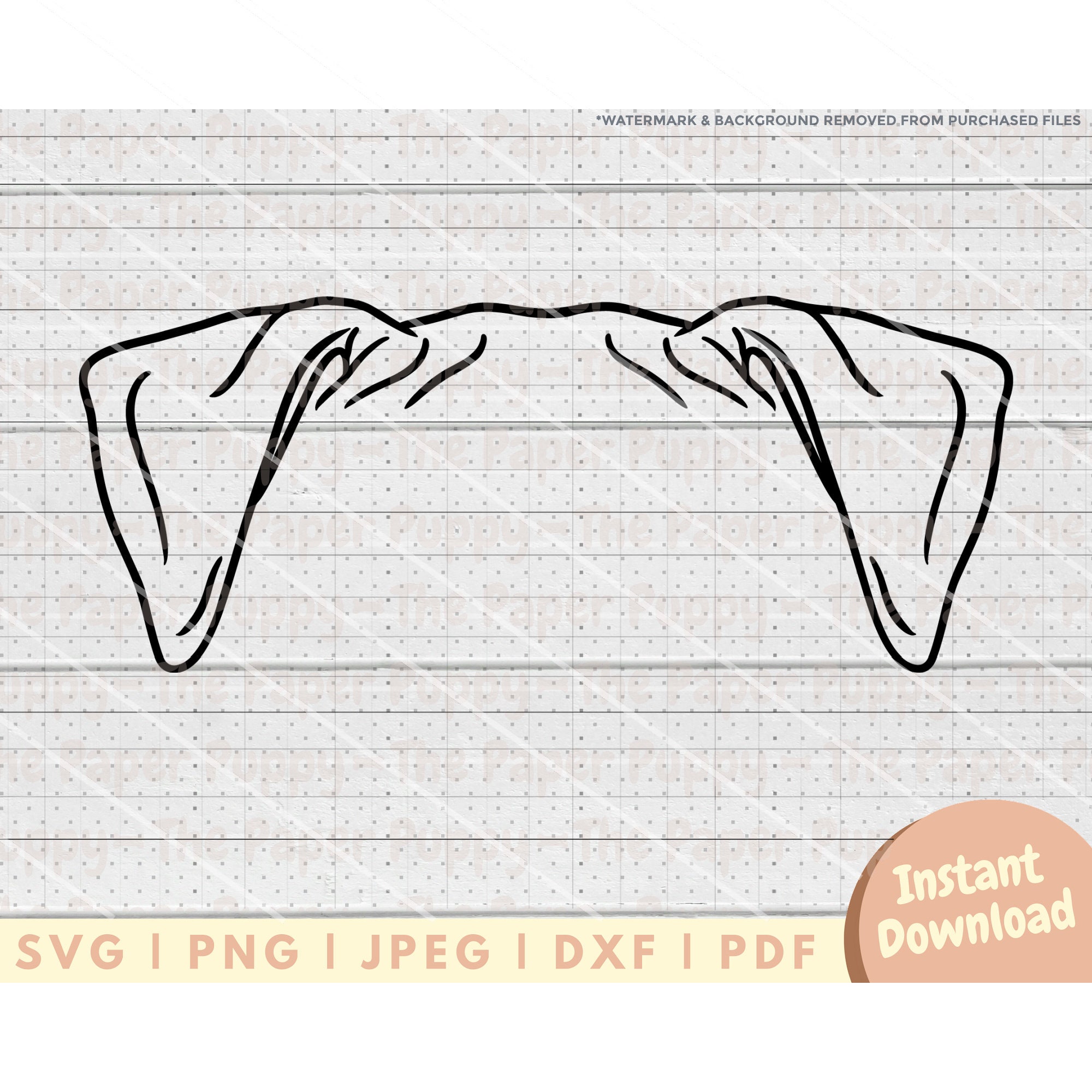 American Bulldog Ear SVG File PNG PDF Dxf Cut File for - Etsy