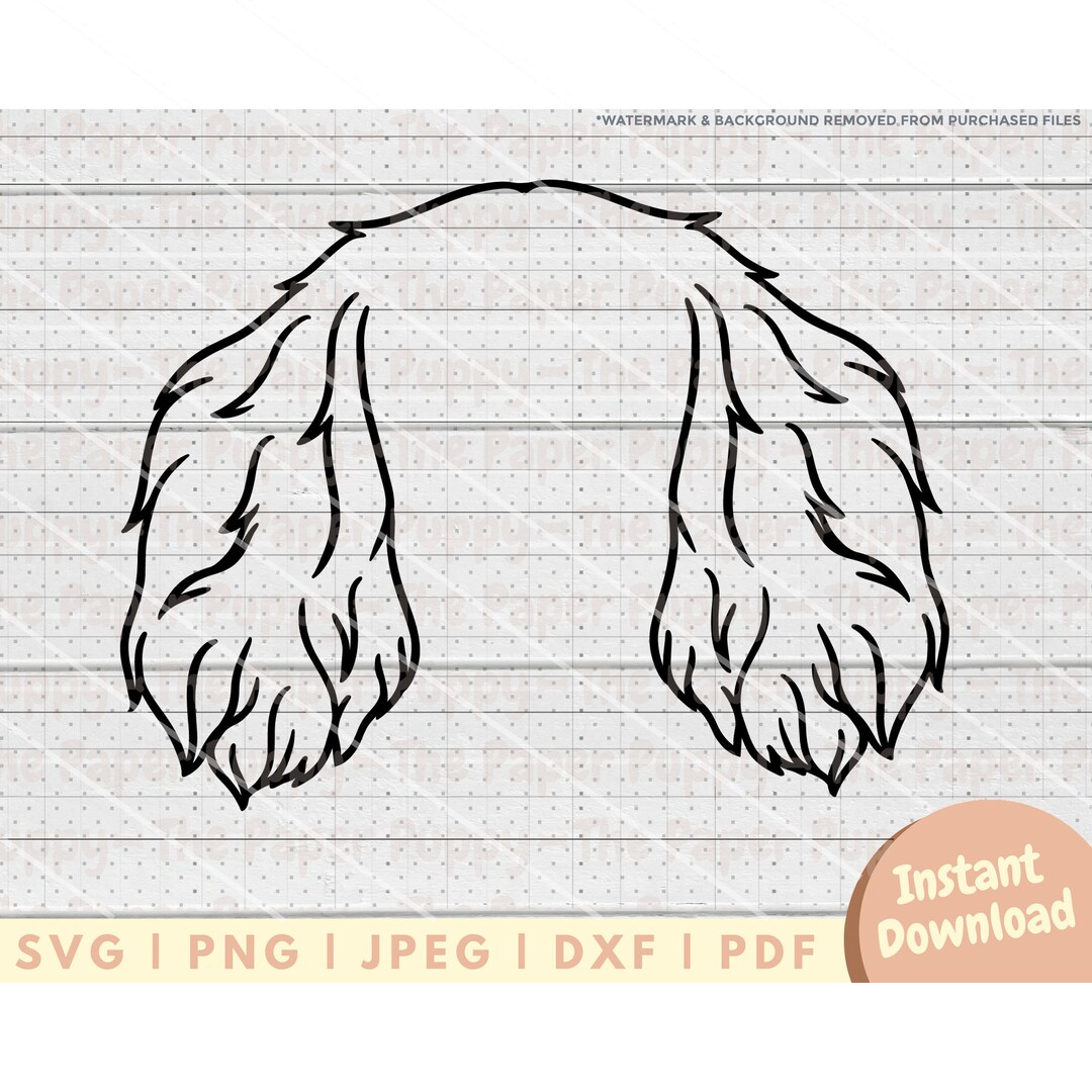 English Cocker Spaniel Ear SVG File - PNG, PDF, Dxf, Cut File for ...