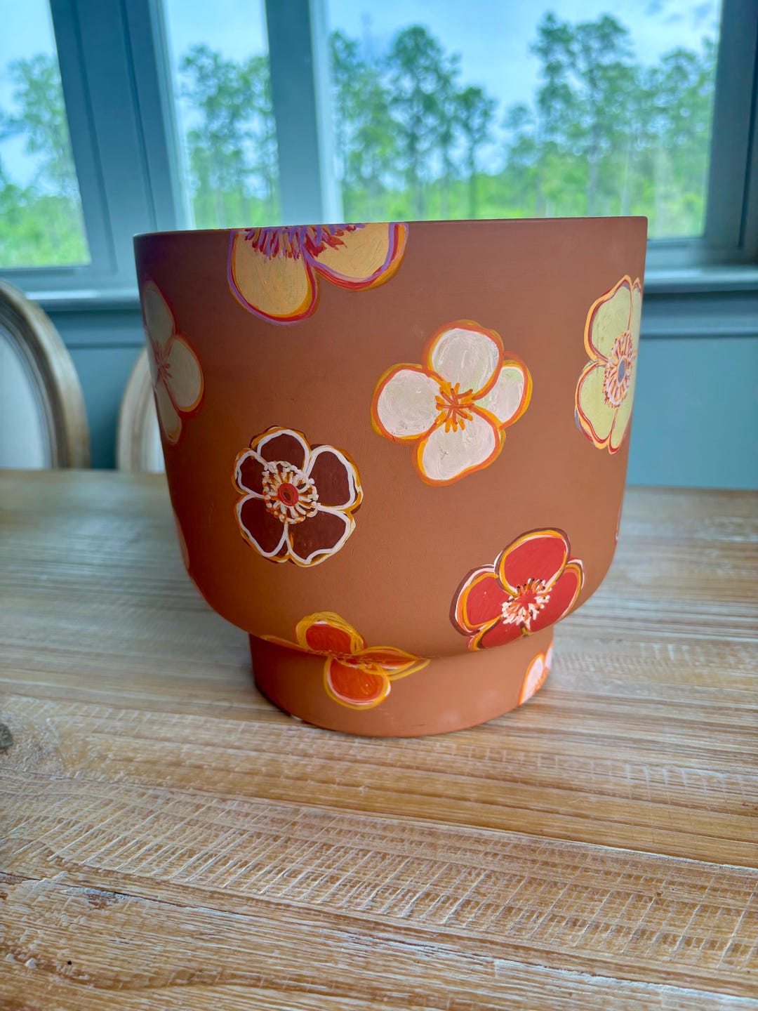 Poppy Flower Terracotta Pot and Saucer - Etsy