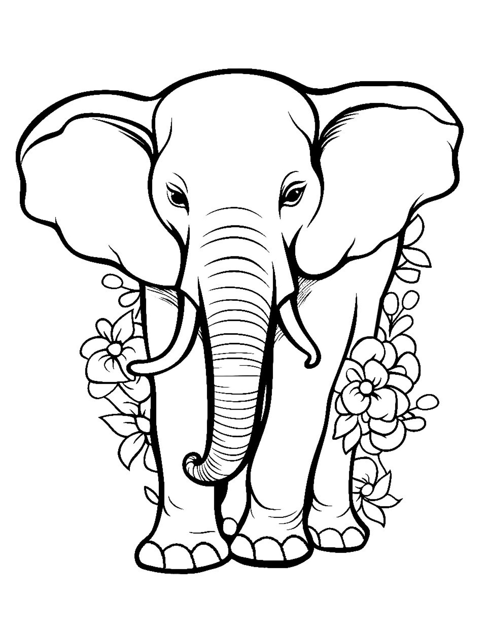 25 Elephant Coloring Pages ,printable Pdf Book for Kids and Adults - Etsy
