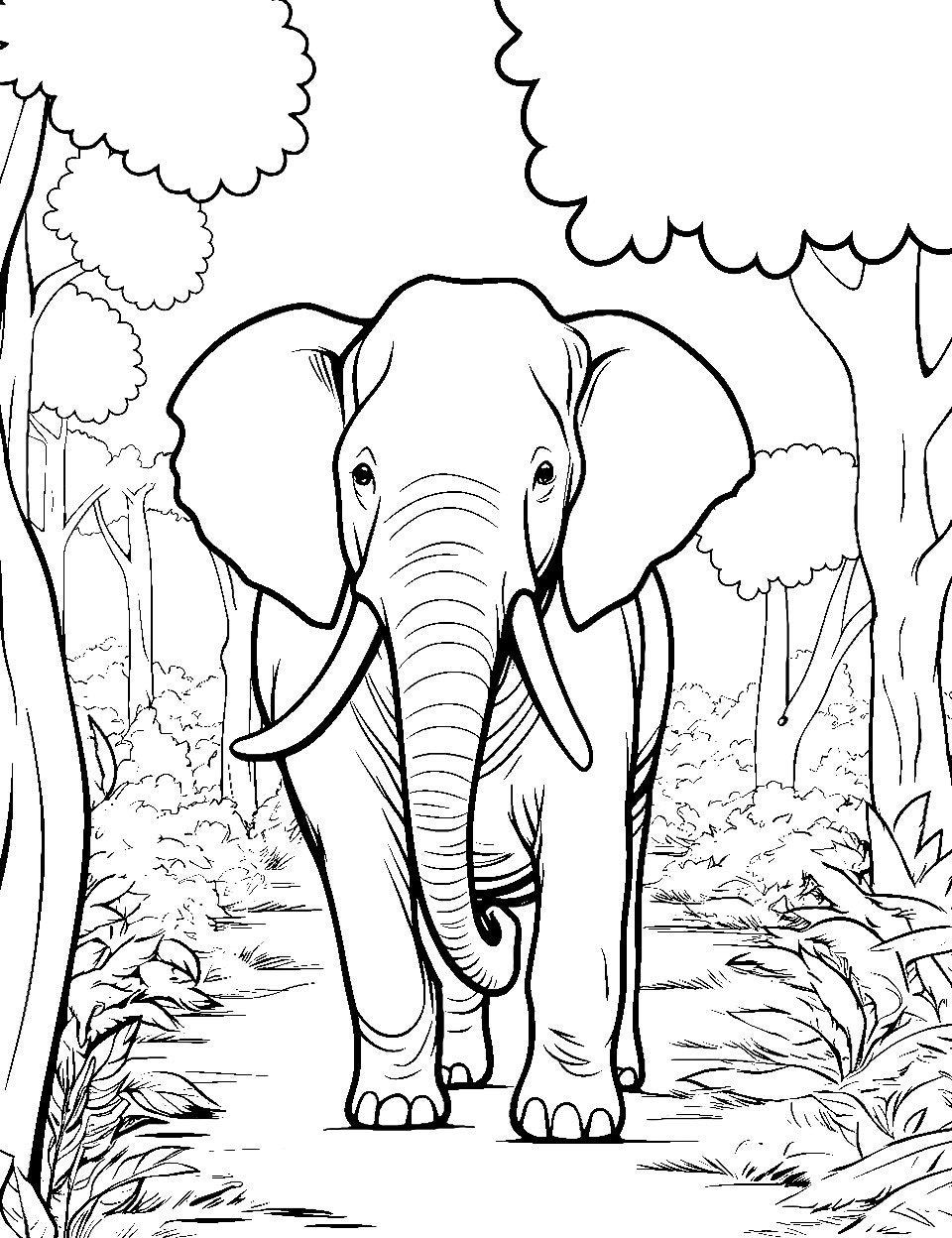 25 Elephant Coloring Pages ,printable Pdf Book for Kids and Adults - Etsy