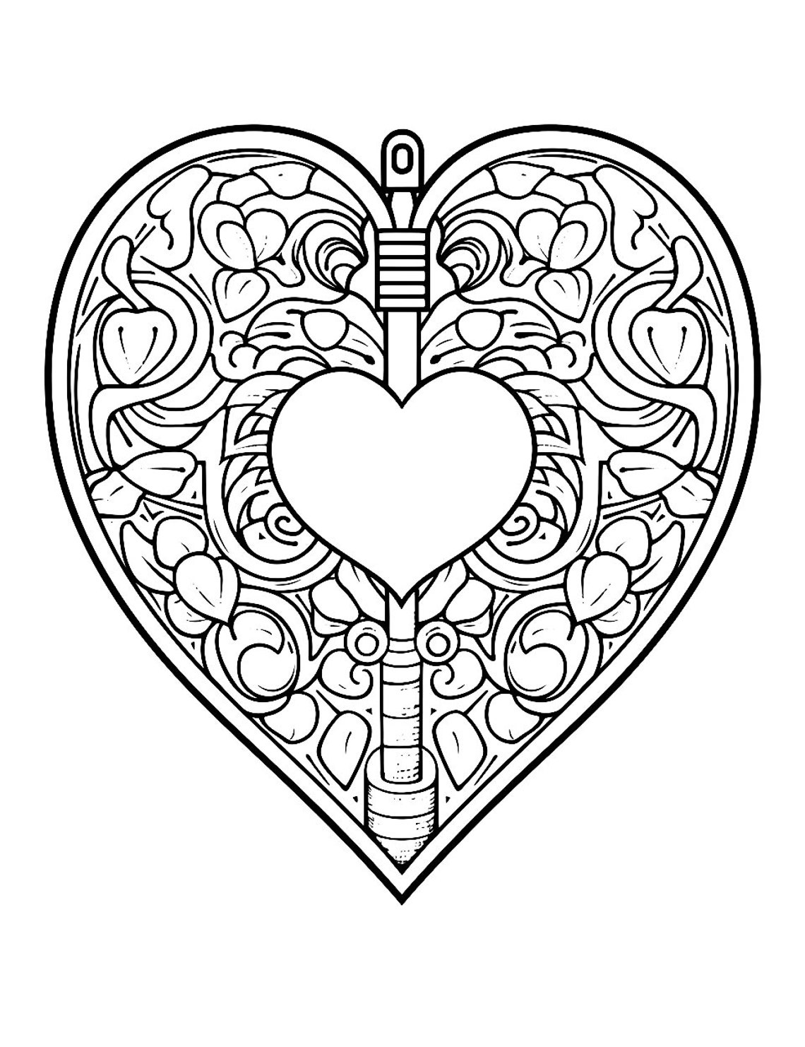 50 Hearts Printable Coloring Page Ebook for Kids and Adults - Etsy