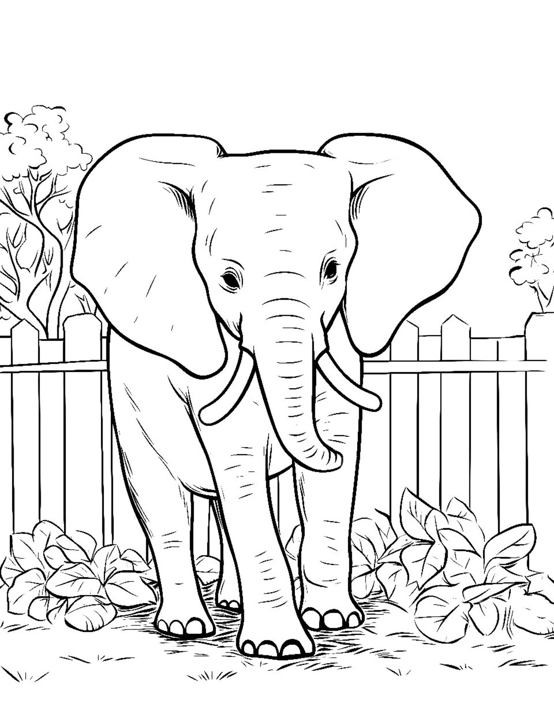 25 Elephant Coloring Pages ,printable Pdf Book for Kids and Adults - Etsy