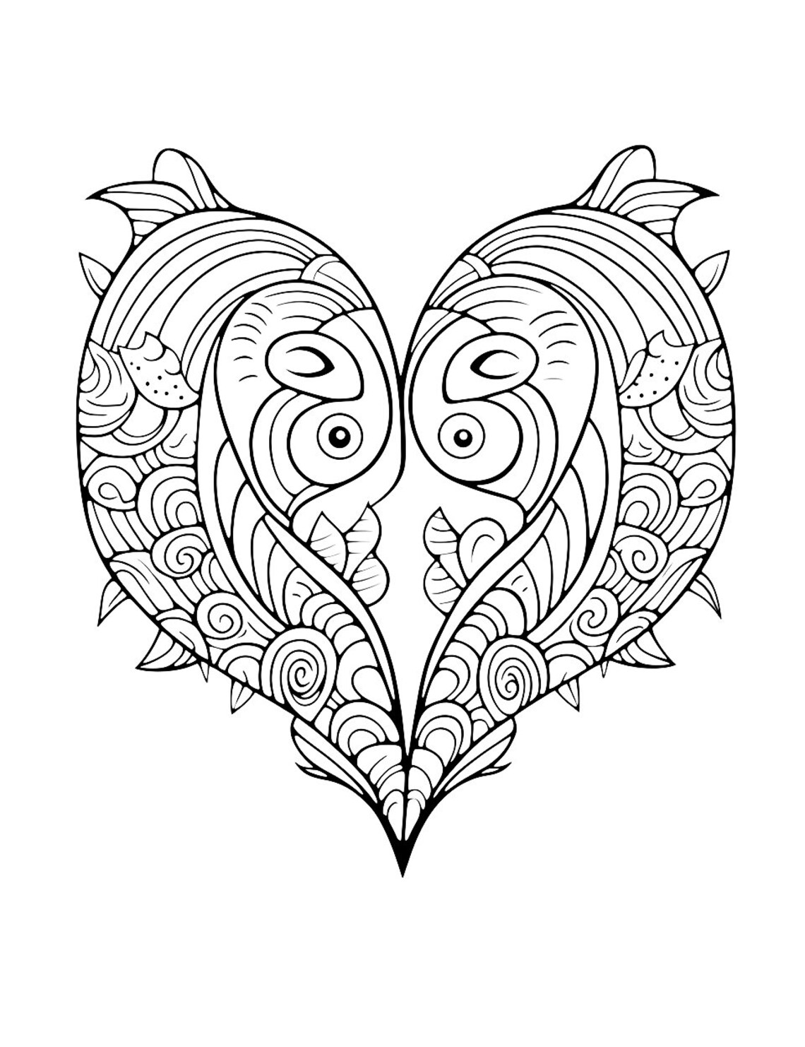50 Hearts Printable Coloring Page Ebook for Kids and Adults - Etsy