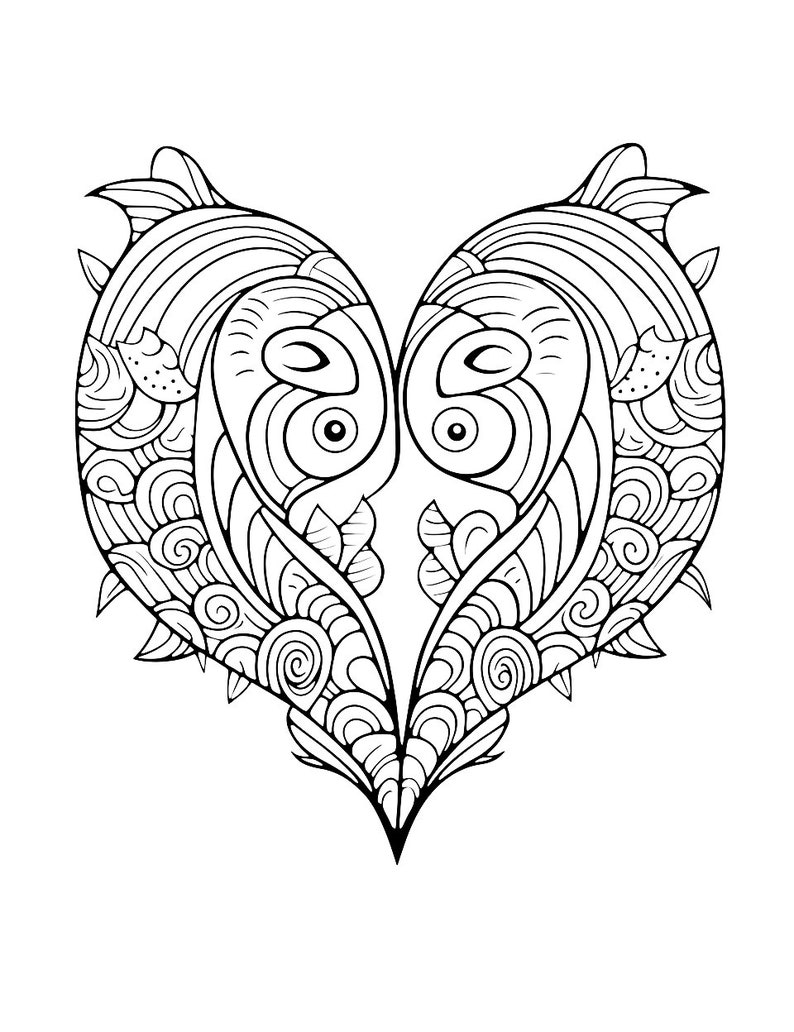 50 Hearts Printable Coloring Page Ebook for Kids and Adults - Etsy