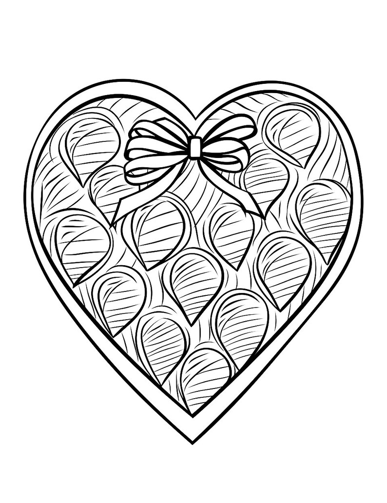 50 Hearts Printable Coloring Page Ebook for Kids and Adults - Etsy