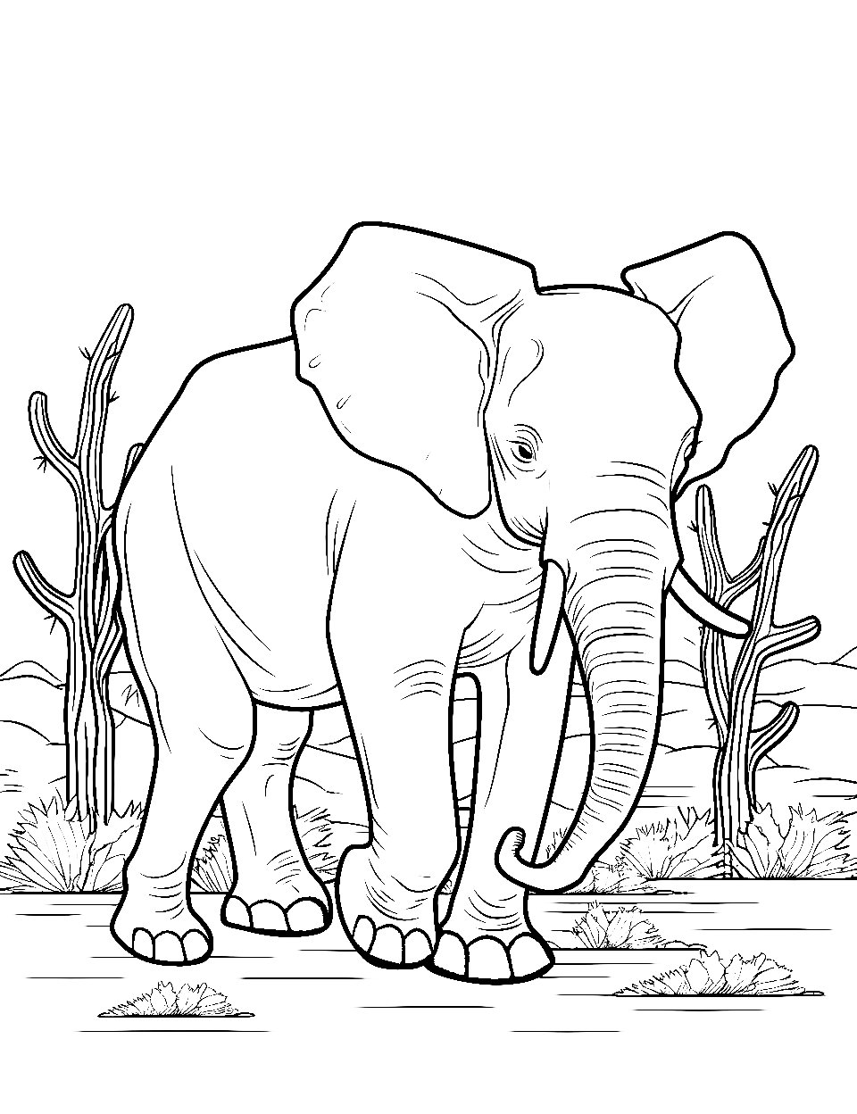 25 Elephant Coloring Pages ,printable Pdf Book for Kids and Adults - Etsy
