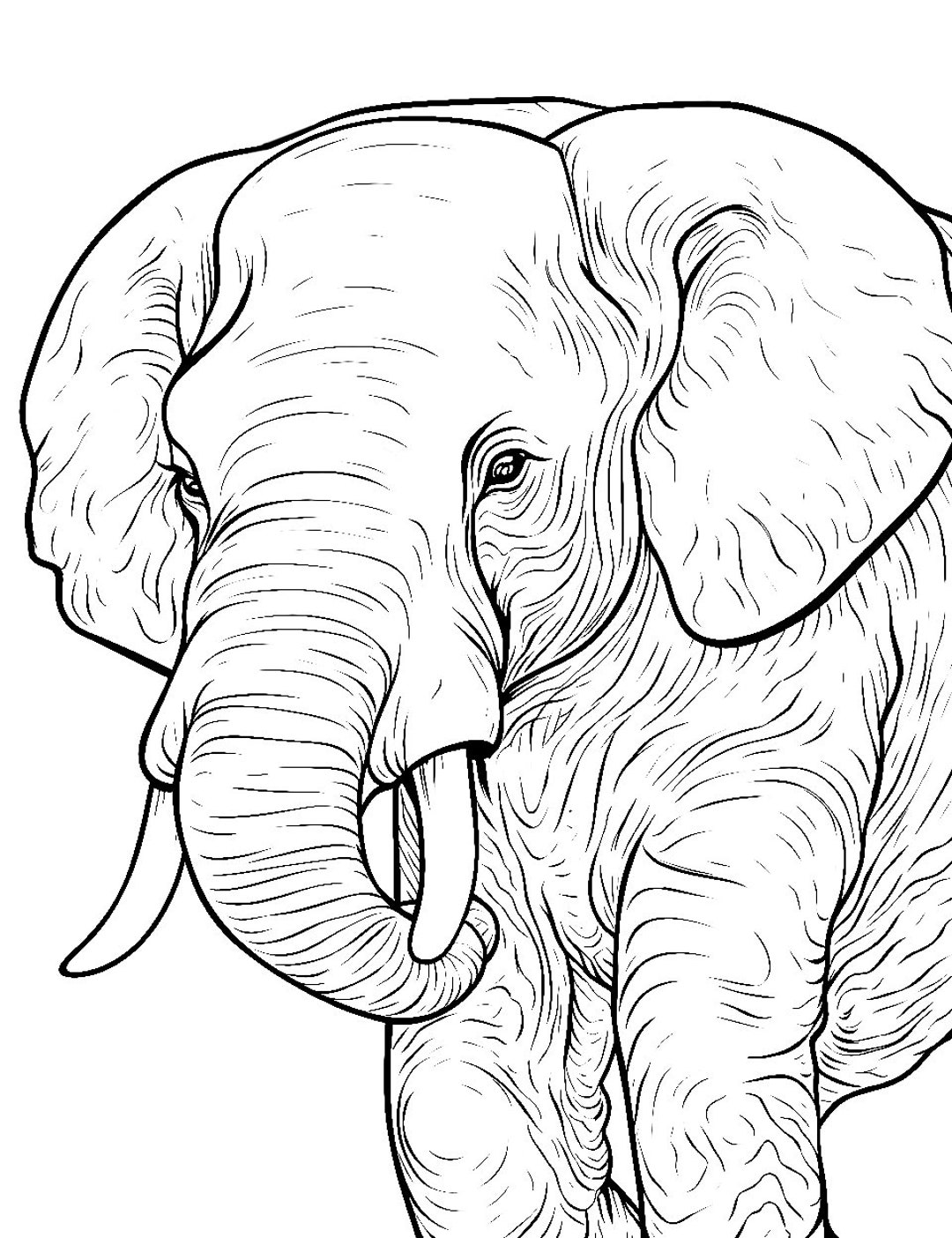 25 Elephant Coloring Pages ,printable Pdf Book for Kids and Adults - Etsy