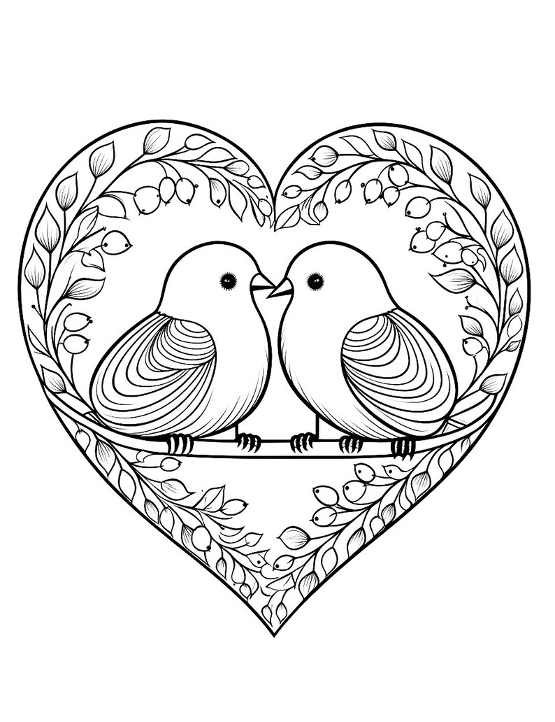 50 Hearts Printable Coloring Page Ebook for Kids and Adults - Etsy