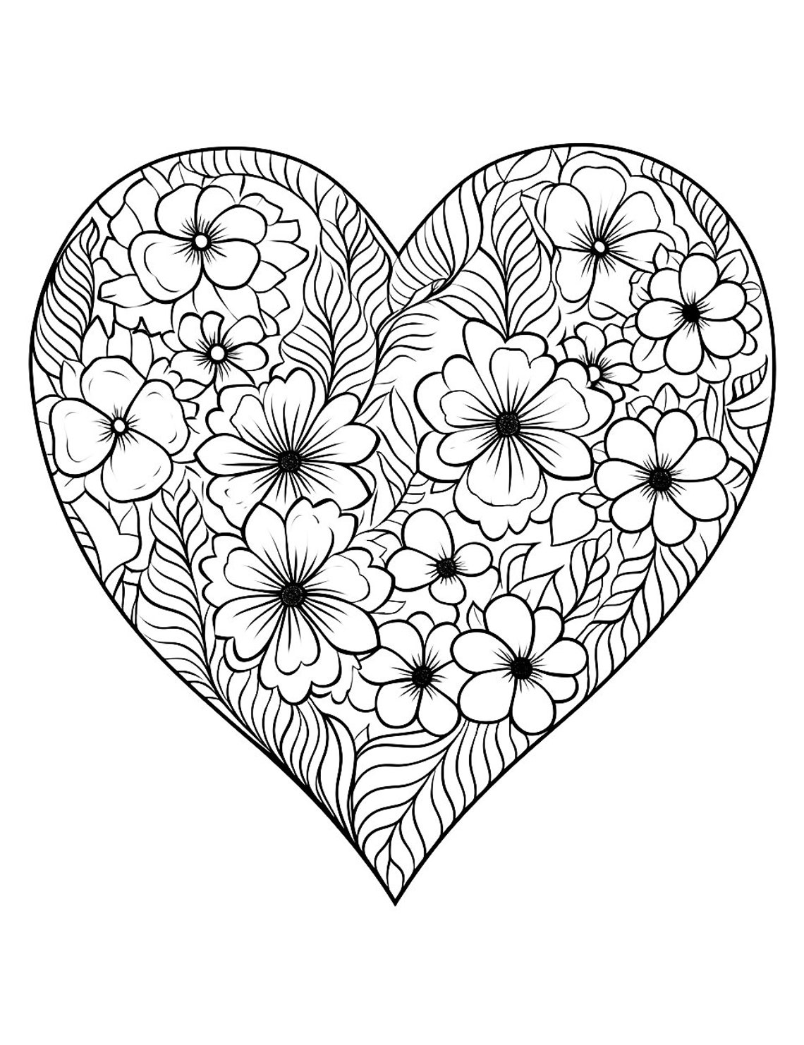 50 Hearts Printable Coloring Page Ebook for Kids and Adults - Etsy