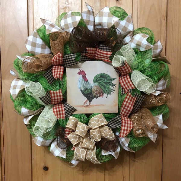 Rooster Wreath - Etsy