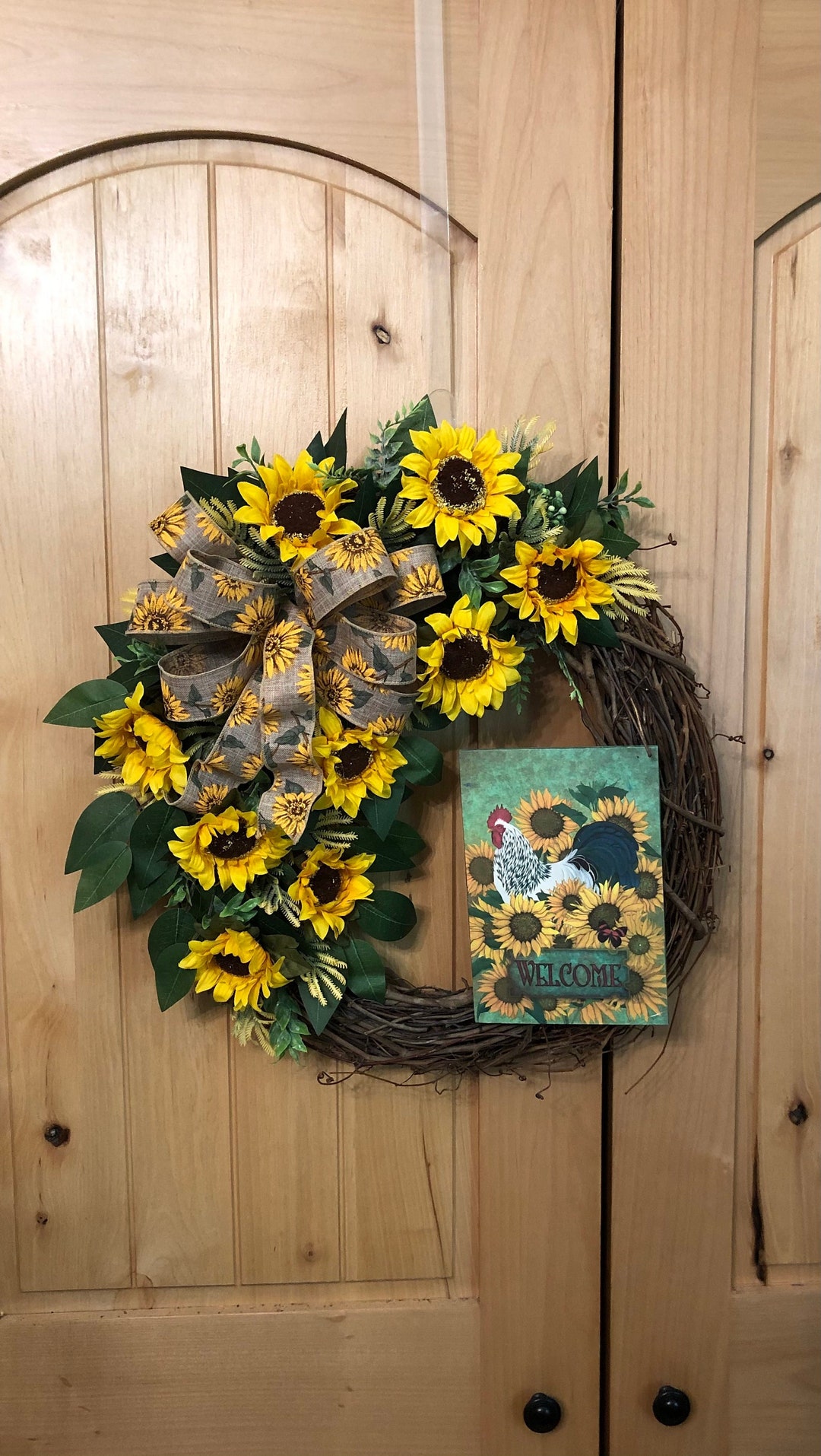 Rooster Sunflower Grapevine Wreath/sunflower Rooster Wreath/rooster ...