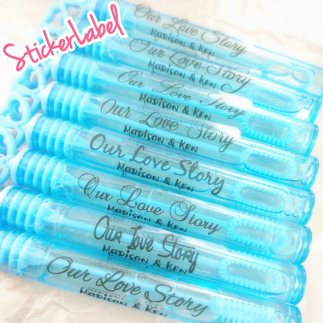 Wedding Bubbles Labels Custom Stickers, Party Favor Label Sticker ...