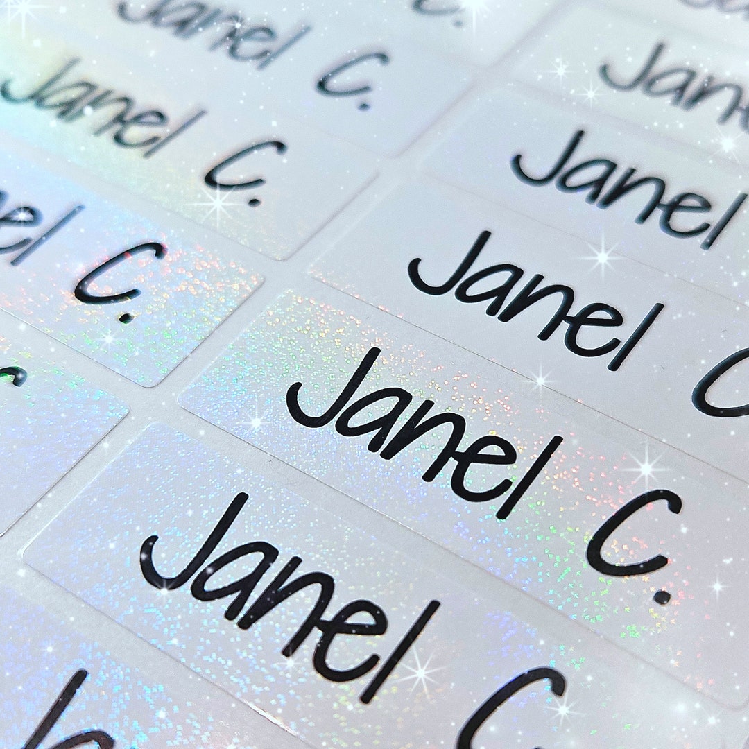 Waterproof Custom Rainbow Glitter Stickers Labels, Vibrant Personalized ...