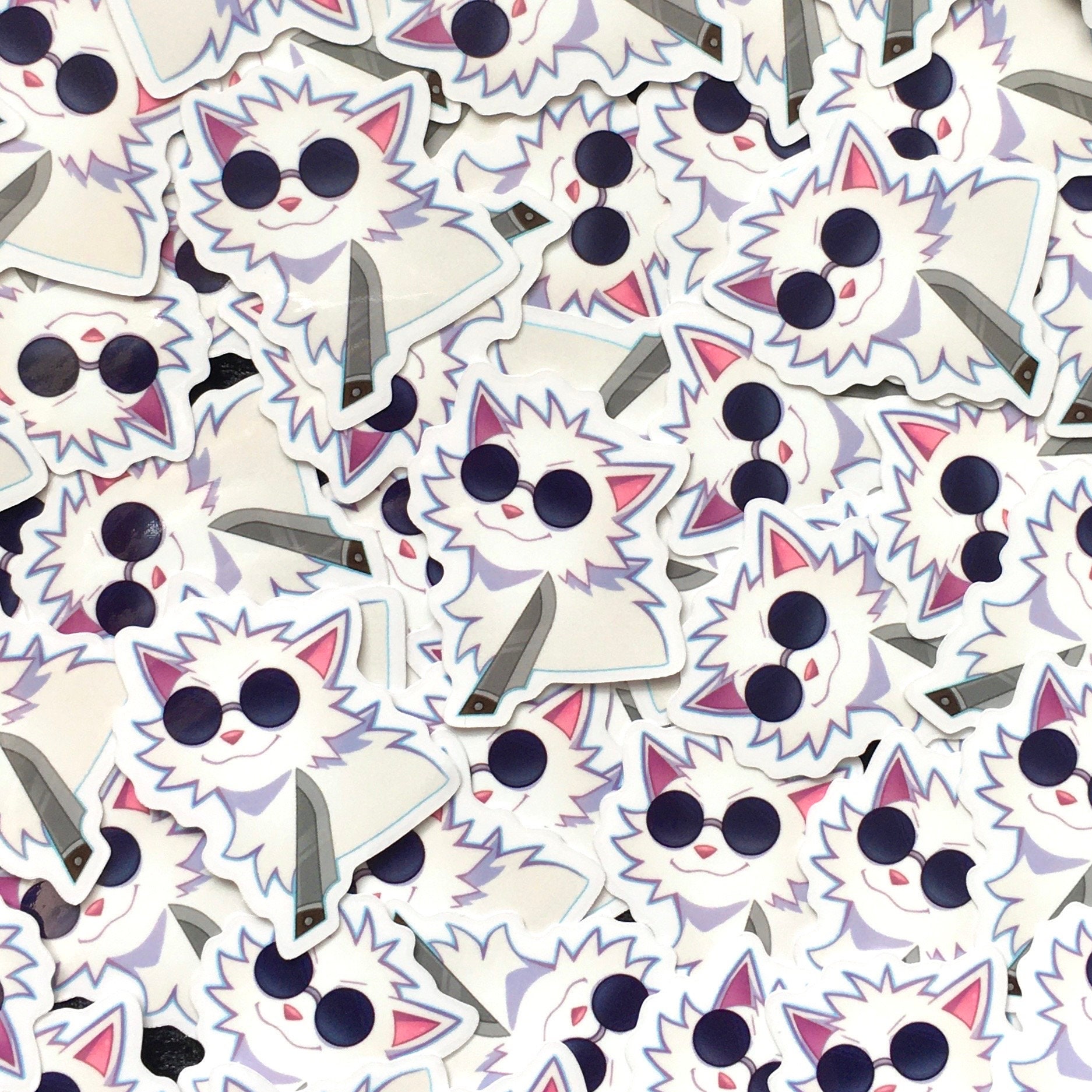 Knife Cat Gojo Satoru 2 Clear Vinyl Sticker // Jujutsu - Etsy