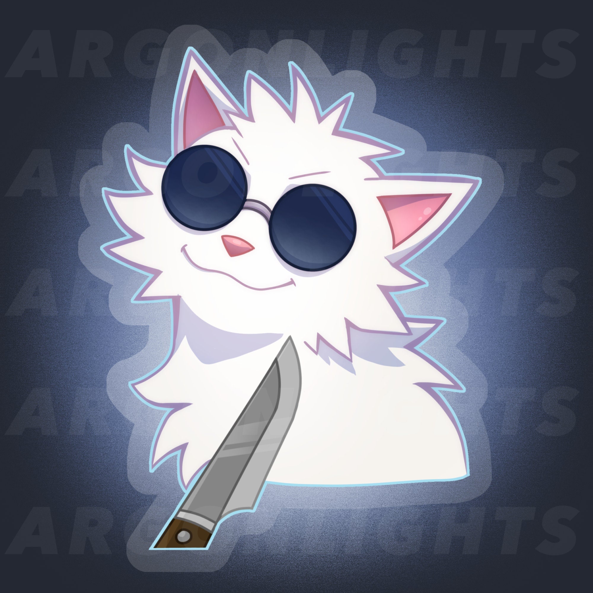 Knife Cat Gojo Satoru 2 Clear Vinyl Sticker // Jujutsu - Etsy