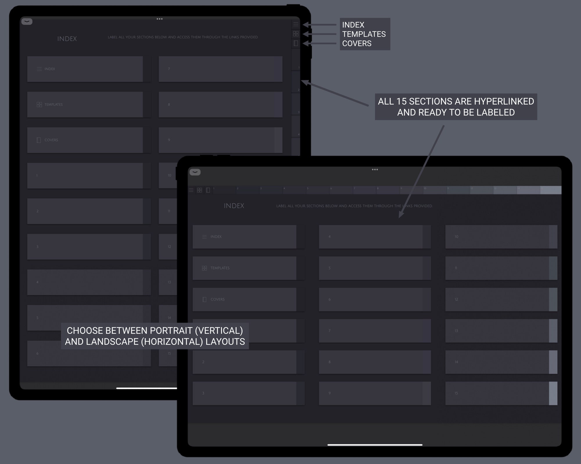 The Ultimate Dark-mode Notebook basic 15 Sections & 90 Templates ...