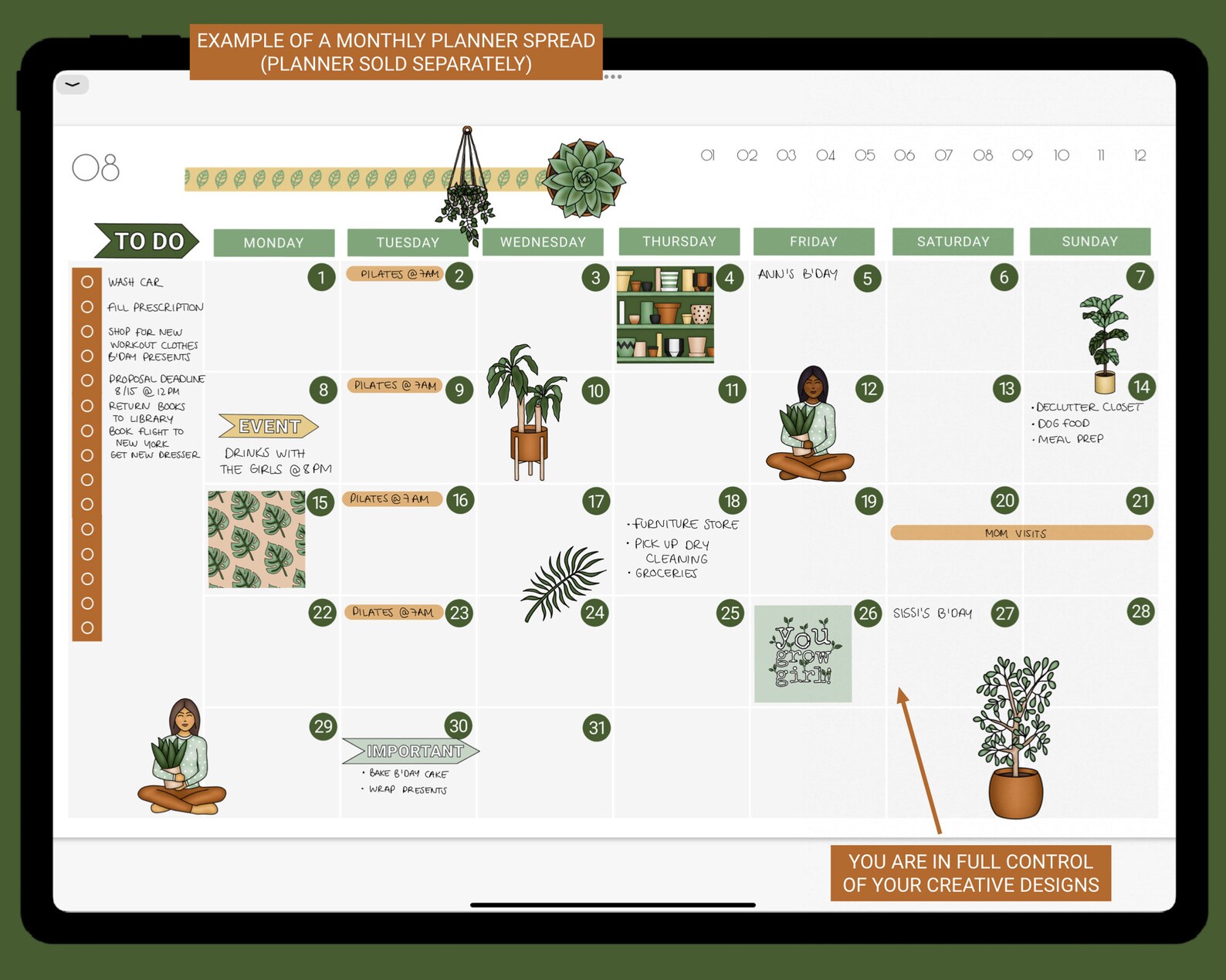 Plant Sticker Set for Digital Planners Goodnotes Optimized - Etsy