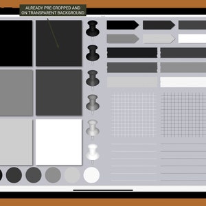 Digital Stationery Sticker Set: Sticky Notes, Push Pins, Paper Clips ...