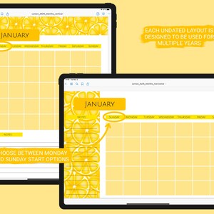 Digital Lemon Planner Pages Goodnotes Optimized, Undated, Individual ...