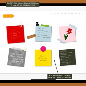 Digital Stationery Sticker Set: Sticky Notes, Push Pins, Paper Clips ...