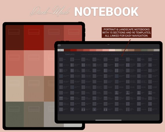 The Ultimate Dark-mode Notebook love 15 Sections & 90 - Etsy