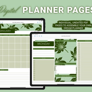 Digital Leaf Planner Pages | Goodnotes Optimized, Undated, Individual ...