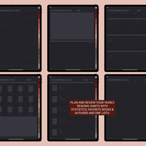 Dark-mode Reading Journal love Over 300 Books Goodnotes, Notability ...