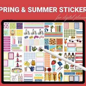 The Spring Summer Sticker Bundle for Digital Planners - Etsy