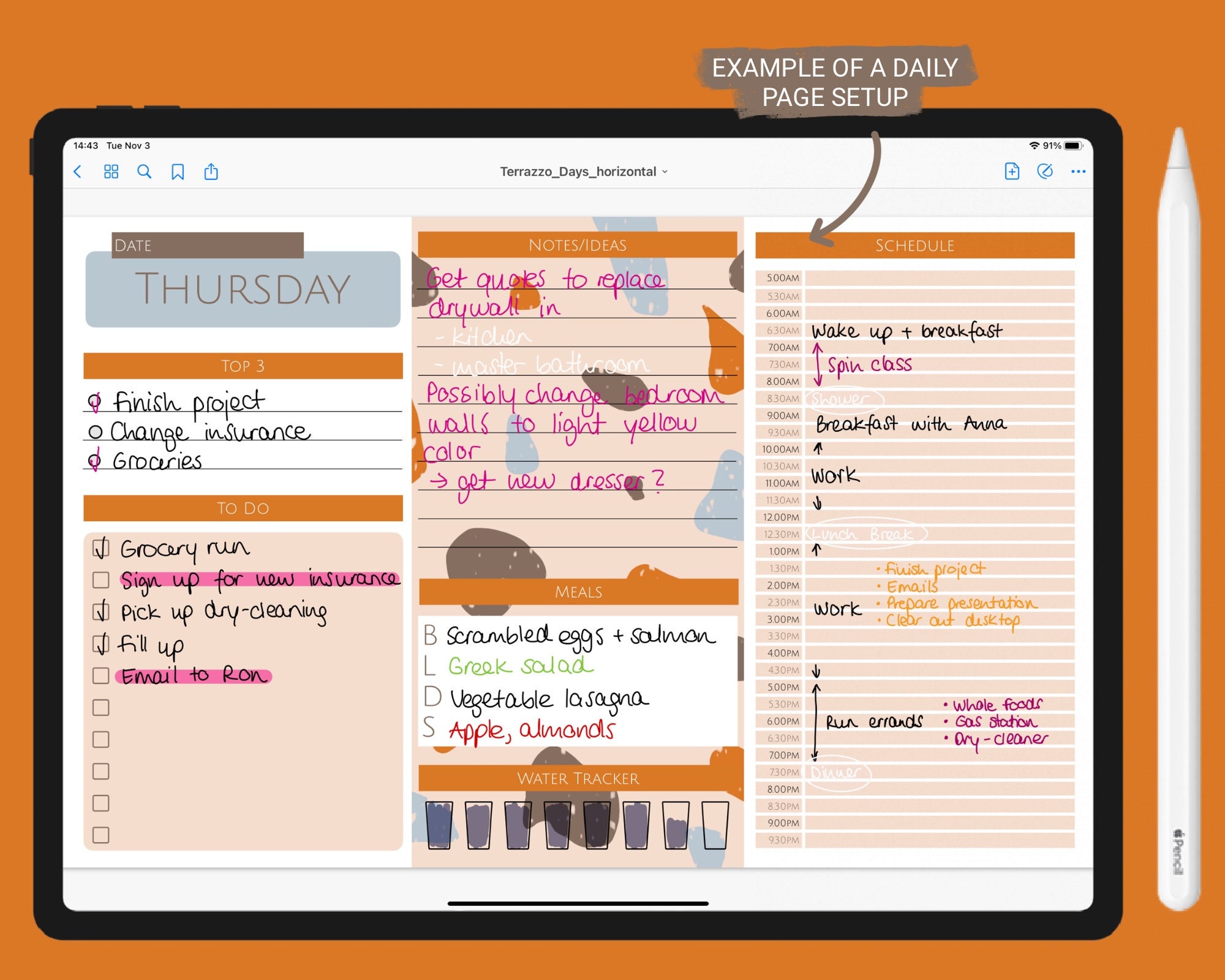 Digital Terrazzo Planner Pages | Goodnotes Optimized, Undated ...