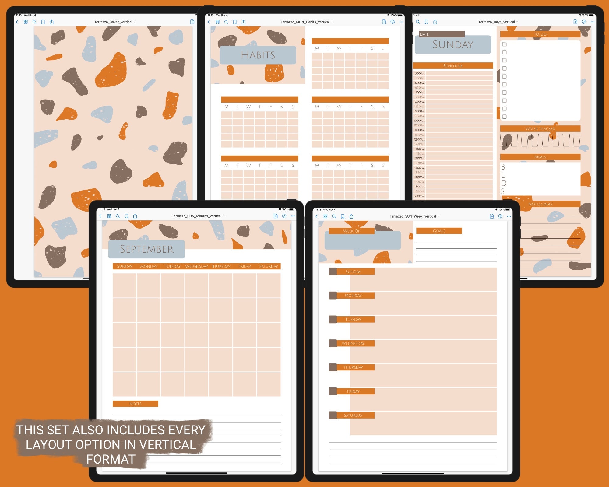 Digital Terrazzo Planner Pages | Goodnotes Optimized, Undated ...