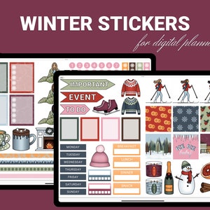 Winter Sticker Set for Digital Planners | Goodnotes Optimized, Pre ...