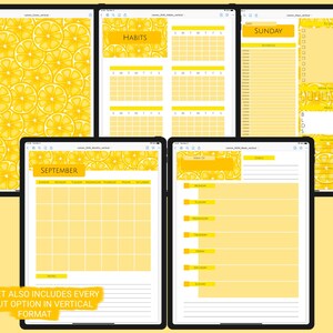 Digital Lemon Planner Pages Goodnotes Optimized, Undated, Individual ...