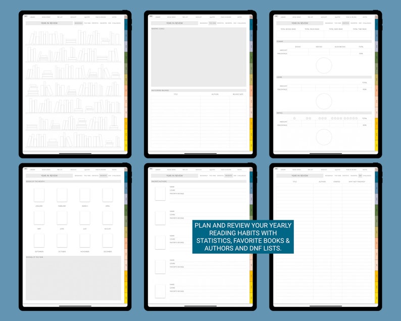 Digital Reading Journal summer Over 300 Books Goodnotes, Notability ...