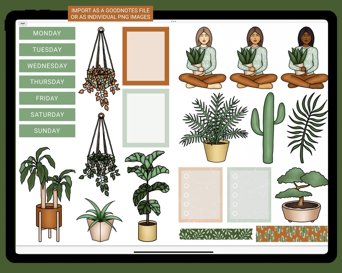 Plant Sticker Set for Digital Planners Goodnotes Optimized - Etsy