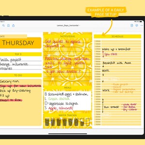 Digital Lemon Planner Pages Goodnotes Optimized, Undated, Individual ...