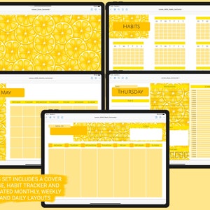 Digital Lemon Planner Pages Goodnotes Optimized, Undated, Individual ...