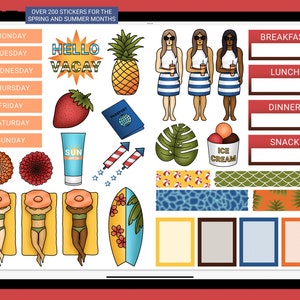 The Spring Summer Sticker Bundle for Digital Planners - Etsy