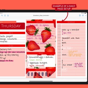 Digital Strawberry Planner Pages Goodnotes Optimized, Undated ...