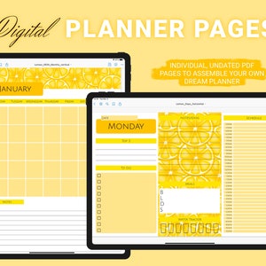 Digital Lemon Planner Pages Goodnotes Optimized, Undated, Individual ...