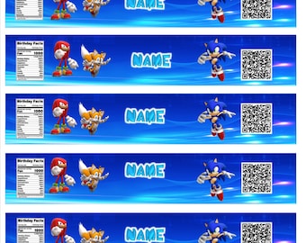 Editable & Printable Sonic Water bottle Label Template Paper Paper ...