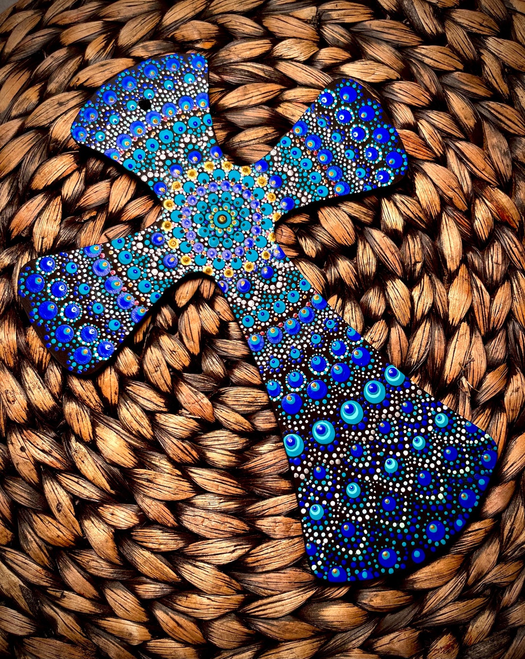 Cross 9.5 Wooden Dot Mandala Cross-wall Crucifix Religious - Etsy